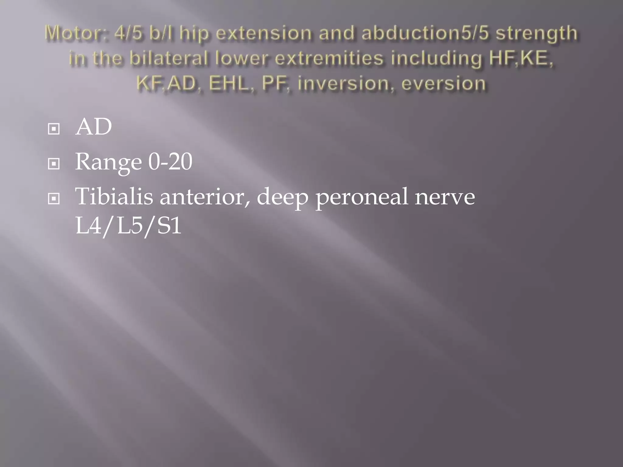 Low back pain neuro exam | PPTX | Death, Injury, or Military Conflict ...