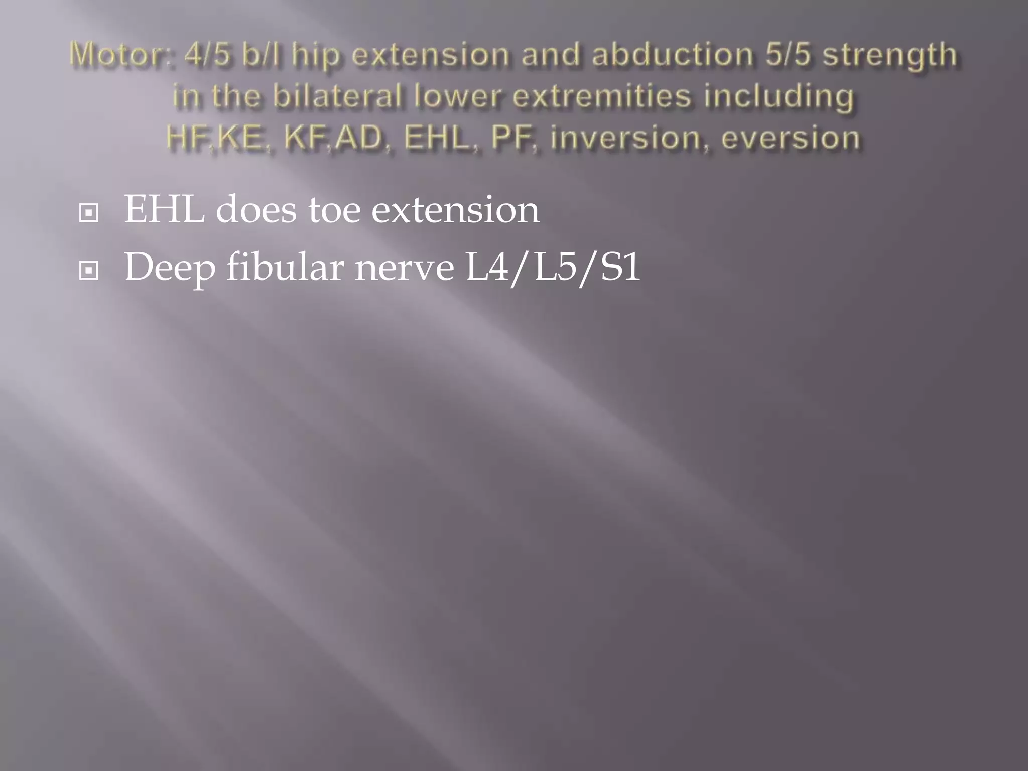 Low back pain neuro exam | PPTX