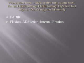 Low back pain neuro exam | PPTX