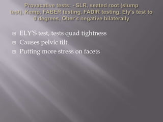 Low back pain neuro exam | PPTX
