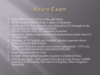 Low back pain neuro exam | PPTX