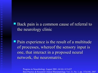 Low back pain neurologists perspectives | PPT