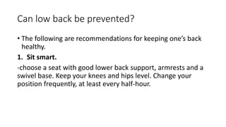 Low back pain package. | PPTX