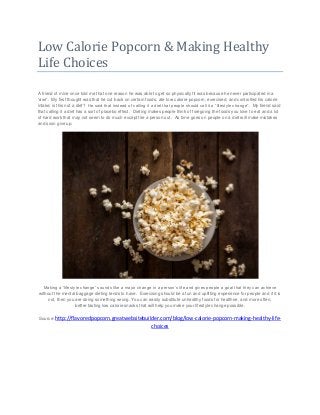 Low Calorie Popcorn
