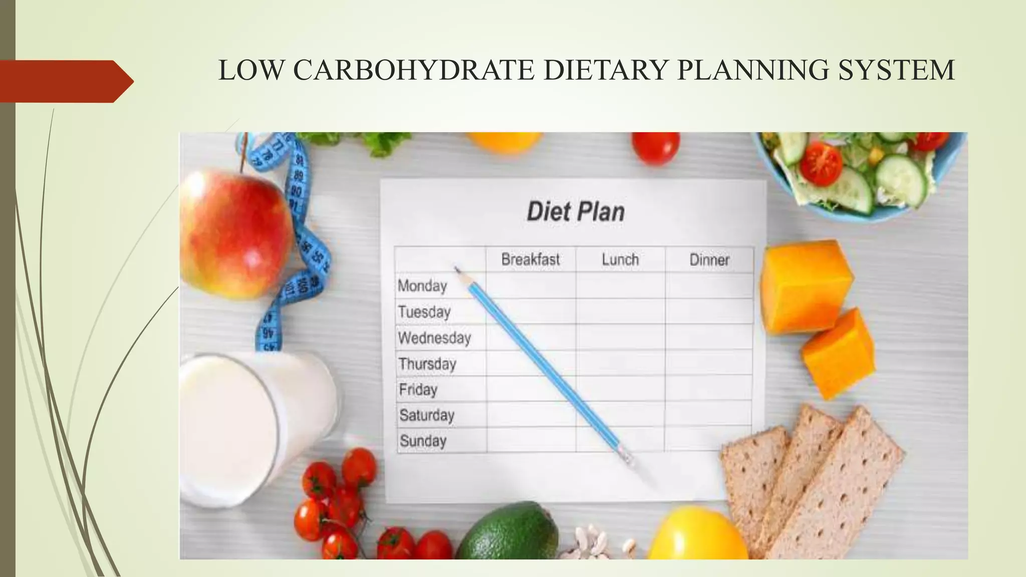 Low carbohydrate dietary planning system | PPTX
