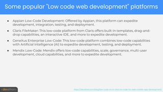 Low code vs. No code: Which is better for web and app development? | PPTX