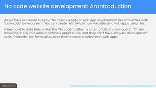 Low code vs. No code: Which is better for web and app development? | PPTX