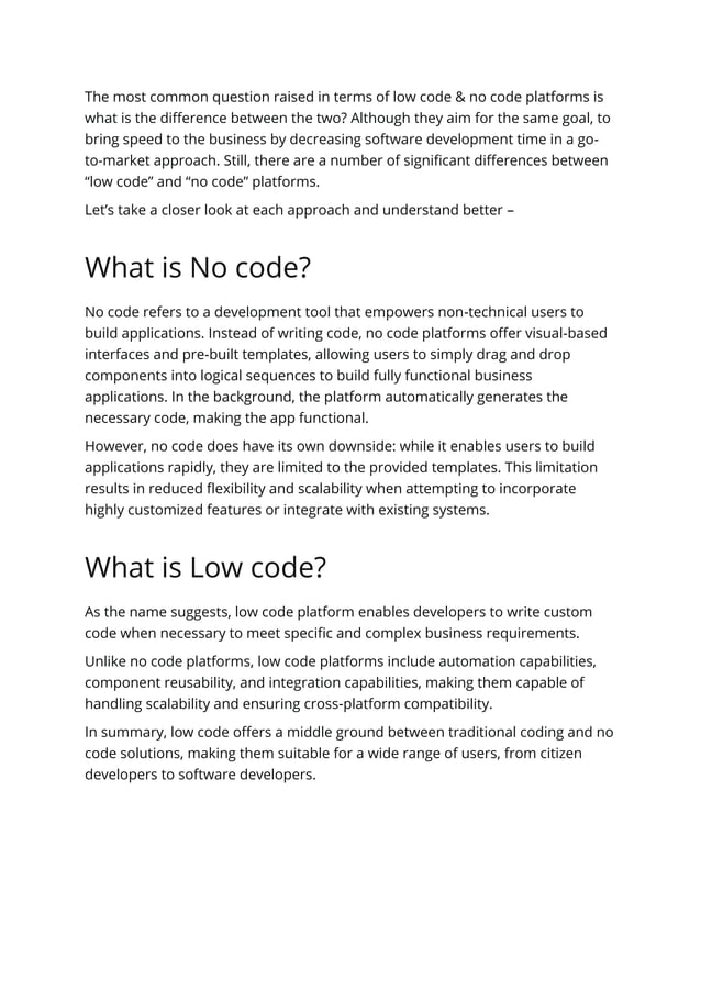 Low Code Work Platform | PDF | Web Development | Internet