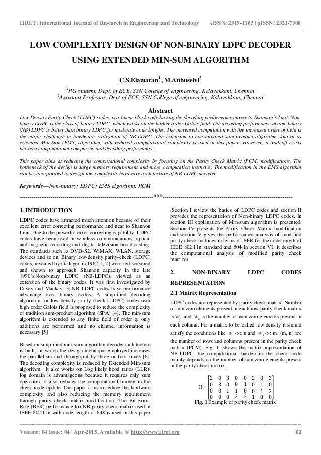 Low Complexity Design Of Non Binary Ldpc Decoder Using Extended Min S…