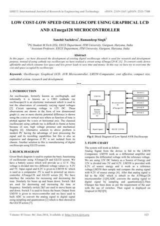 Low cost low speed oscilloscope using graphical lcd and a tmega128 ...