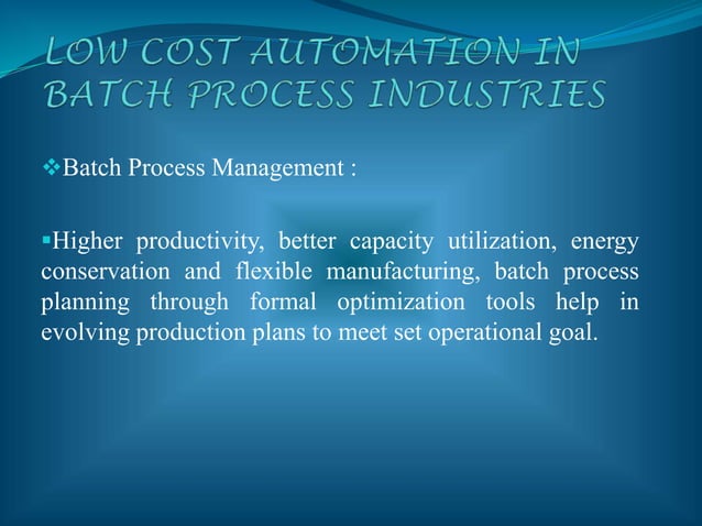 Low cost automation | PPTX