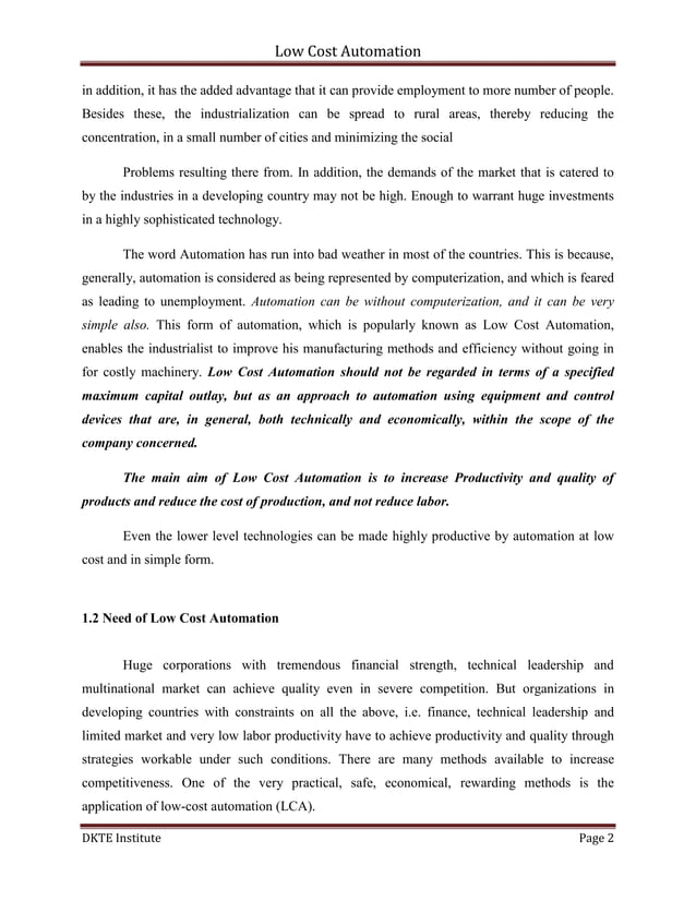 Low cost automation | PDF