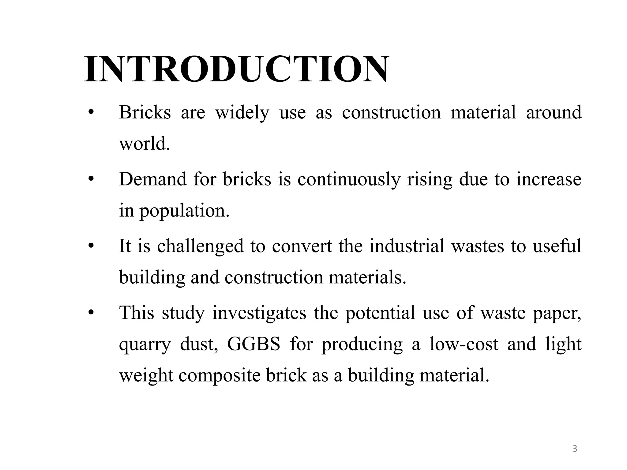 Low Cost Brick From Waste Material | PPTX