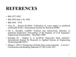 Low Cost Brick From Waste Material | PPTX