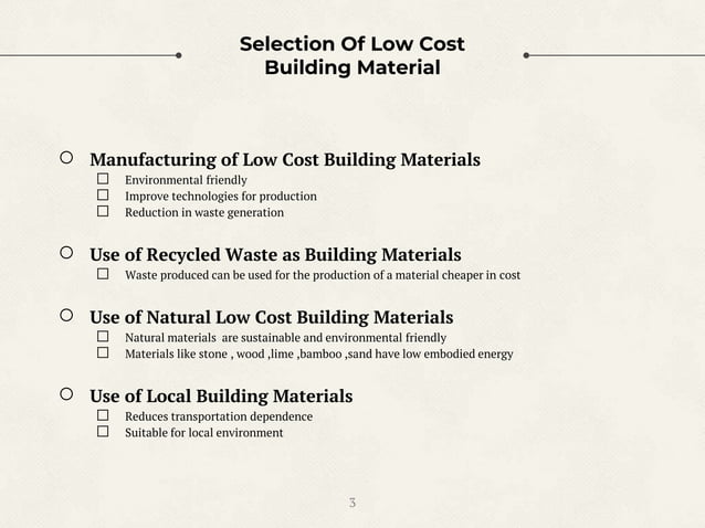Low cost building materials and construction techniques | PPTX | Indoor ...