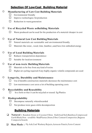 Low cost construction | PPTX