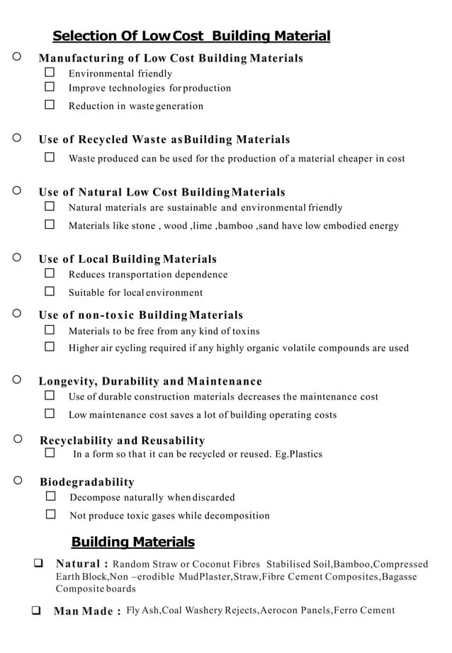 Low cost construction | PPTX