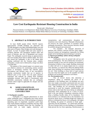 Low cost earthquake resistant housing | PDF