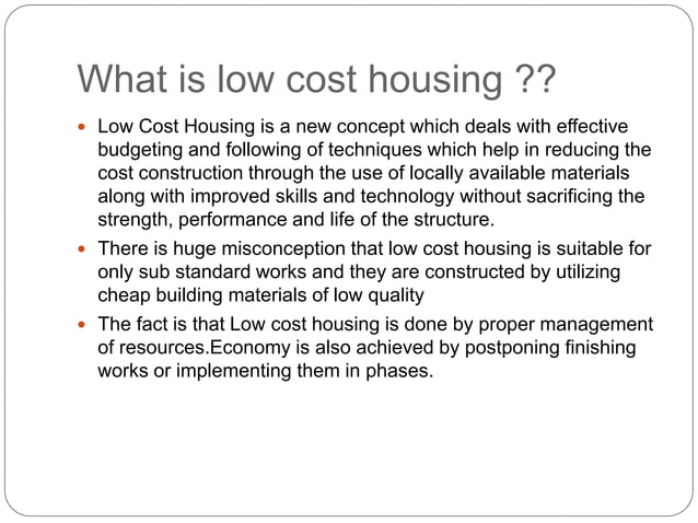 Low cost housing | PPTX