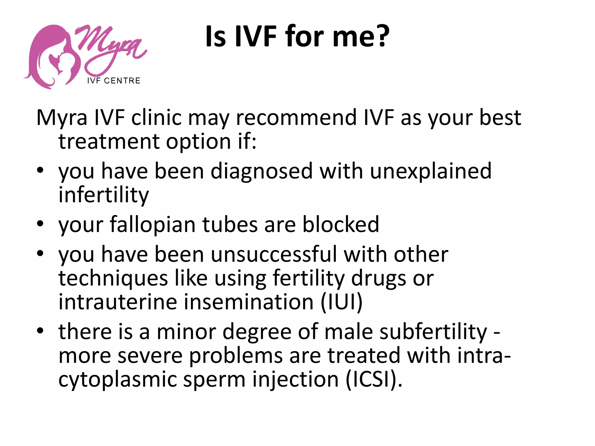 Low cost ivf treatment with myra ivf india | PPT