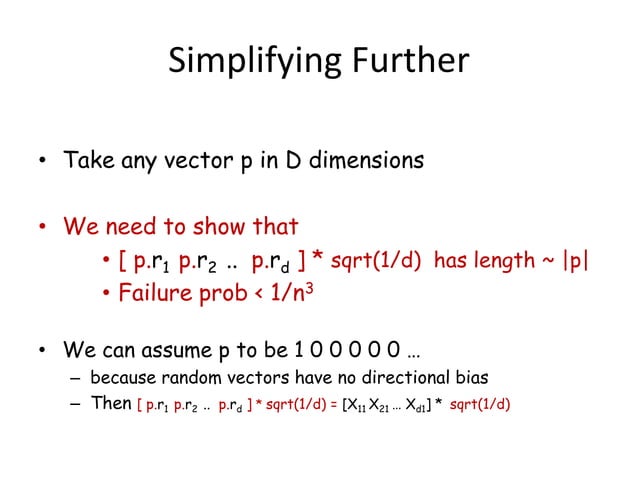Converting High Dimensional Problems to Low Dimensional Ones | PPT
