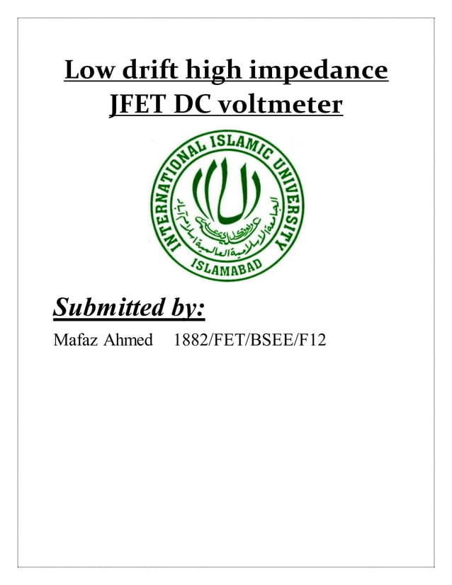 Low drift high impedance jfet dc voltmeter | PDF Low drift high impedance jfet dc voltmeter | PDF