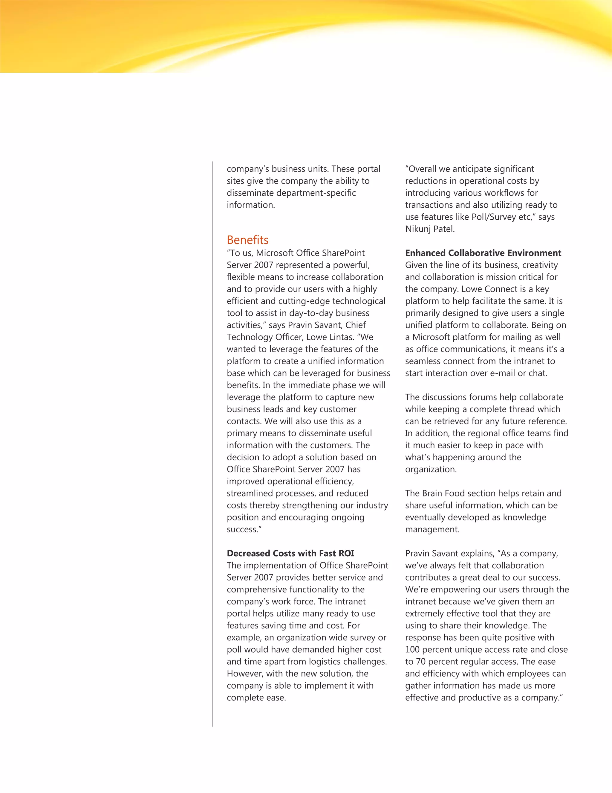 Lowe Lintas Case Study - Prosares Solutions Pvt Ltd | PDF