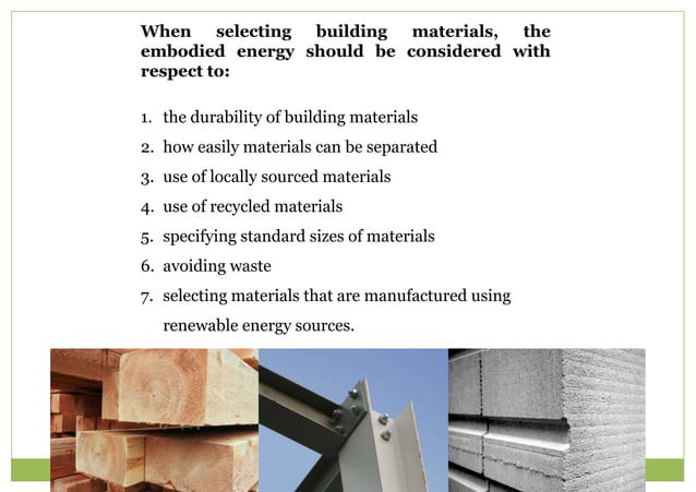 Low embodied energy | PPTX | Woodworking | Arts and Crafts
