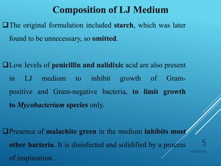 Lowenstein jensen medium | PPTX