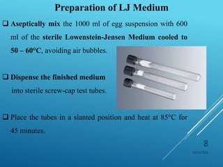 Lowenstein jensen medium | PPTX