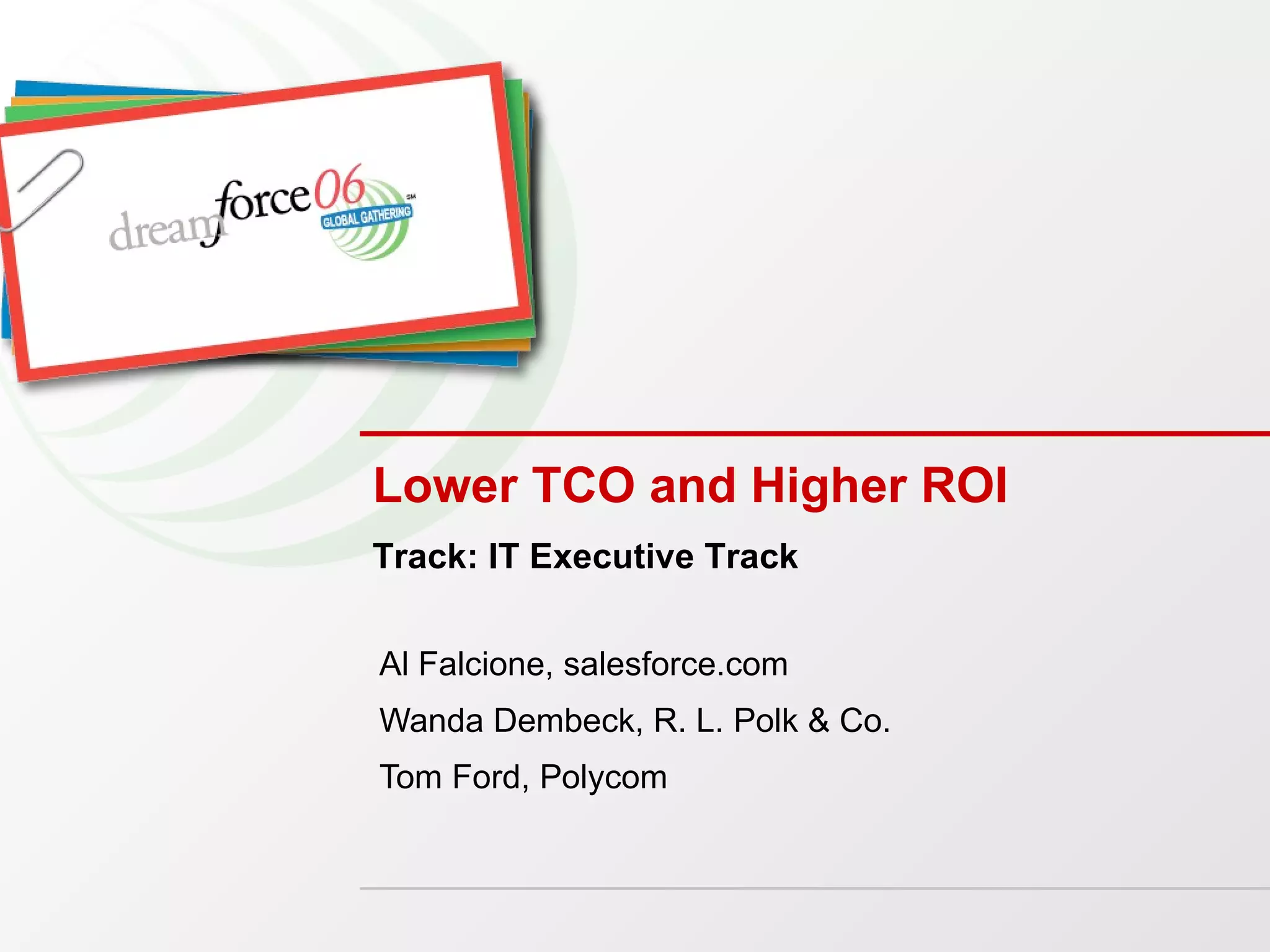 Lower TCO and Higher ROI | PPT