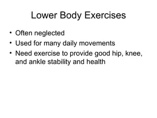 Lower Body Exercises | PPT