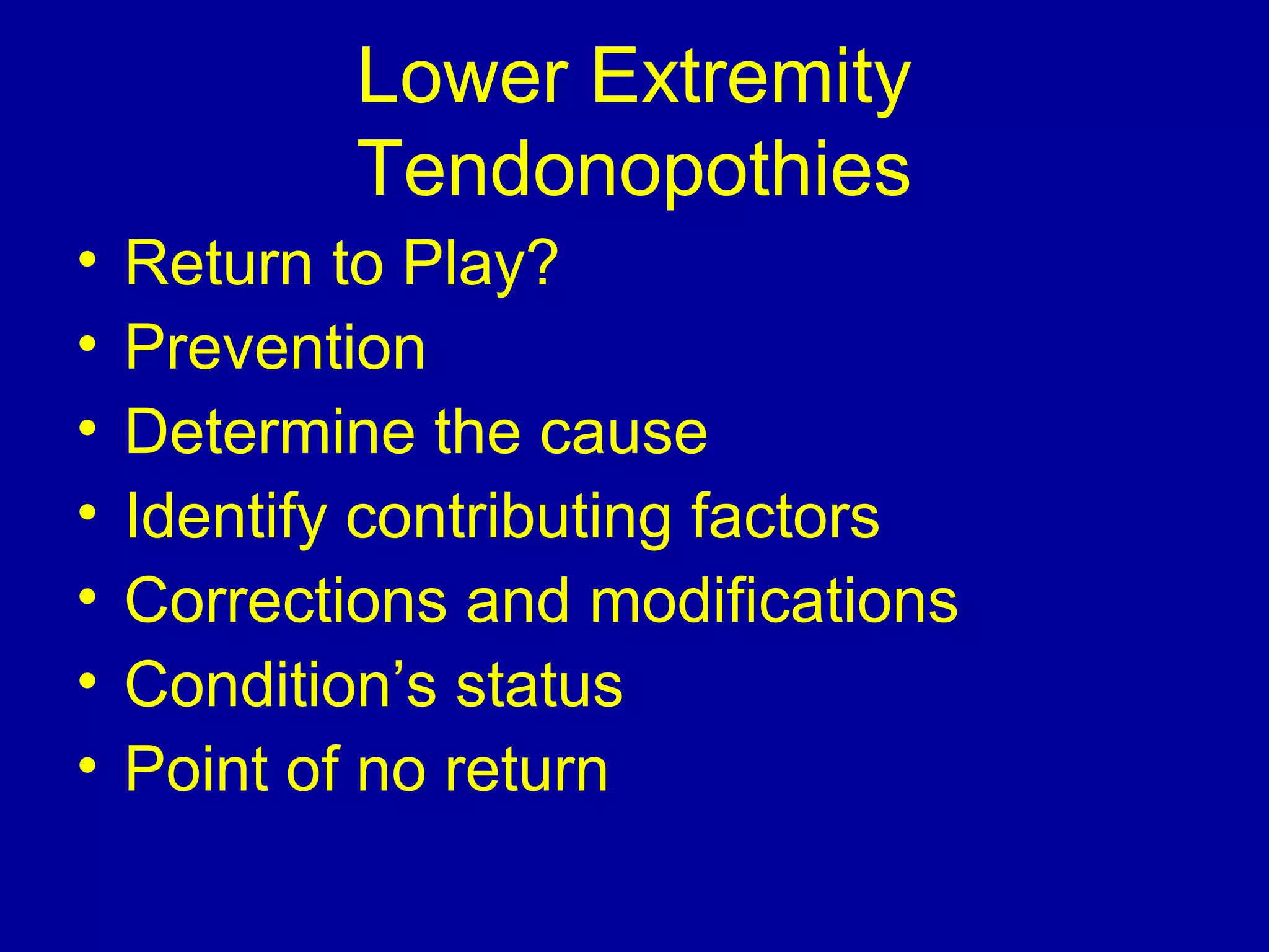 Return to Play Rehab Strategies and Recurrence Prevention for Lower ...