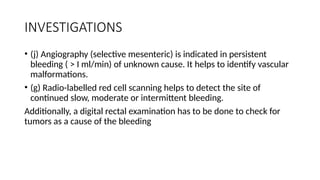 LOWER GASTROINTESTINAL BLEEDING, causes, clinical presentation.pptx