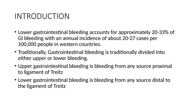 LOWER GASTROINTESTINAL BLEEDING, causes, clinical presentation.pptx
