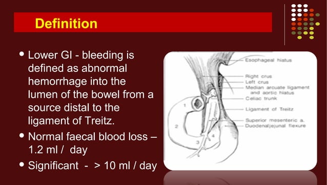 Lower GI - Bleed | PPT | Blood Disorders | Diseases and Conditions