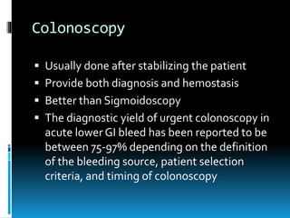 Lower gi bleed | PPTX | Digestive Disorders | Diseases and Conditions