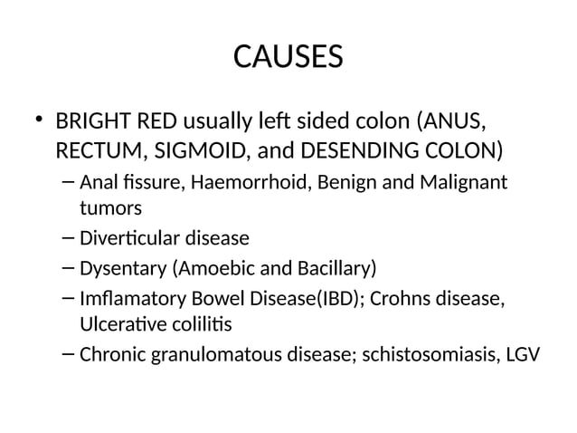 Lower Gi Bleeding Pptx Surgical Emergency Pptx
