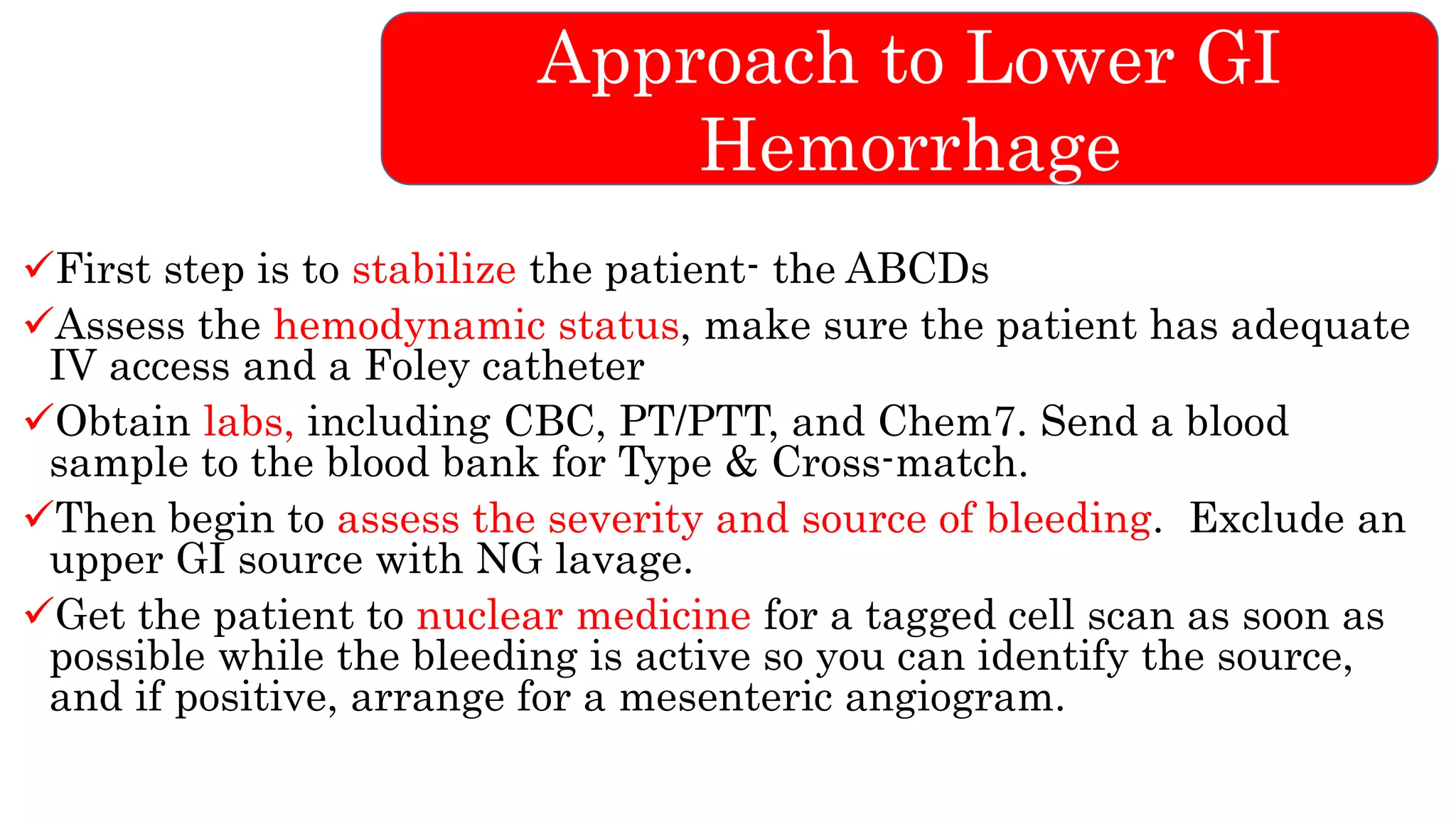 Lower GI Hemorrhage- introduction | PPTX