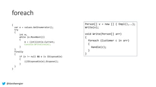 Lowering in C#: What really happens with your code?, from NDC Oslo 2019 | PPT