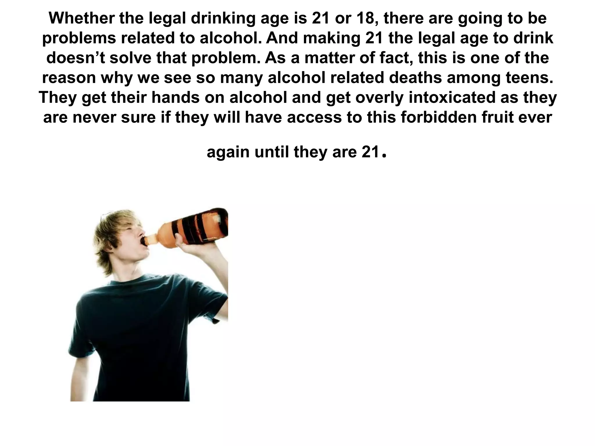 Lowering the drinking age | PPTX