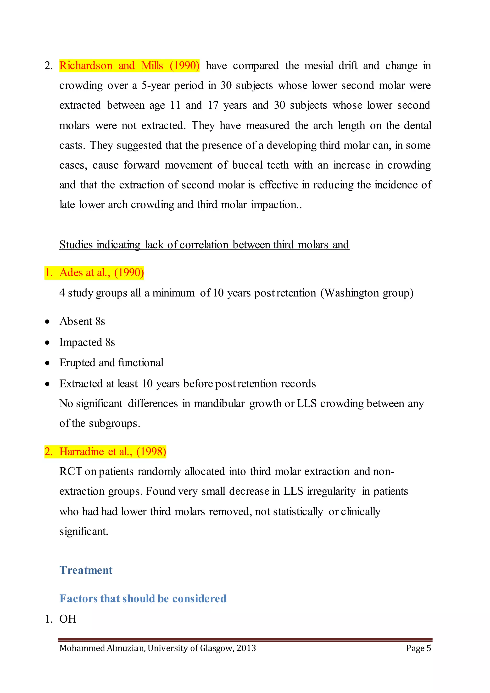 Lower labial segment crowding / for orthodontists by Almuzian | DOCX