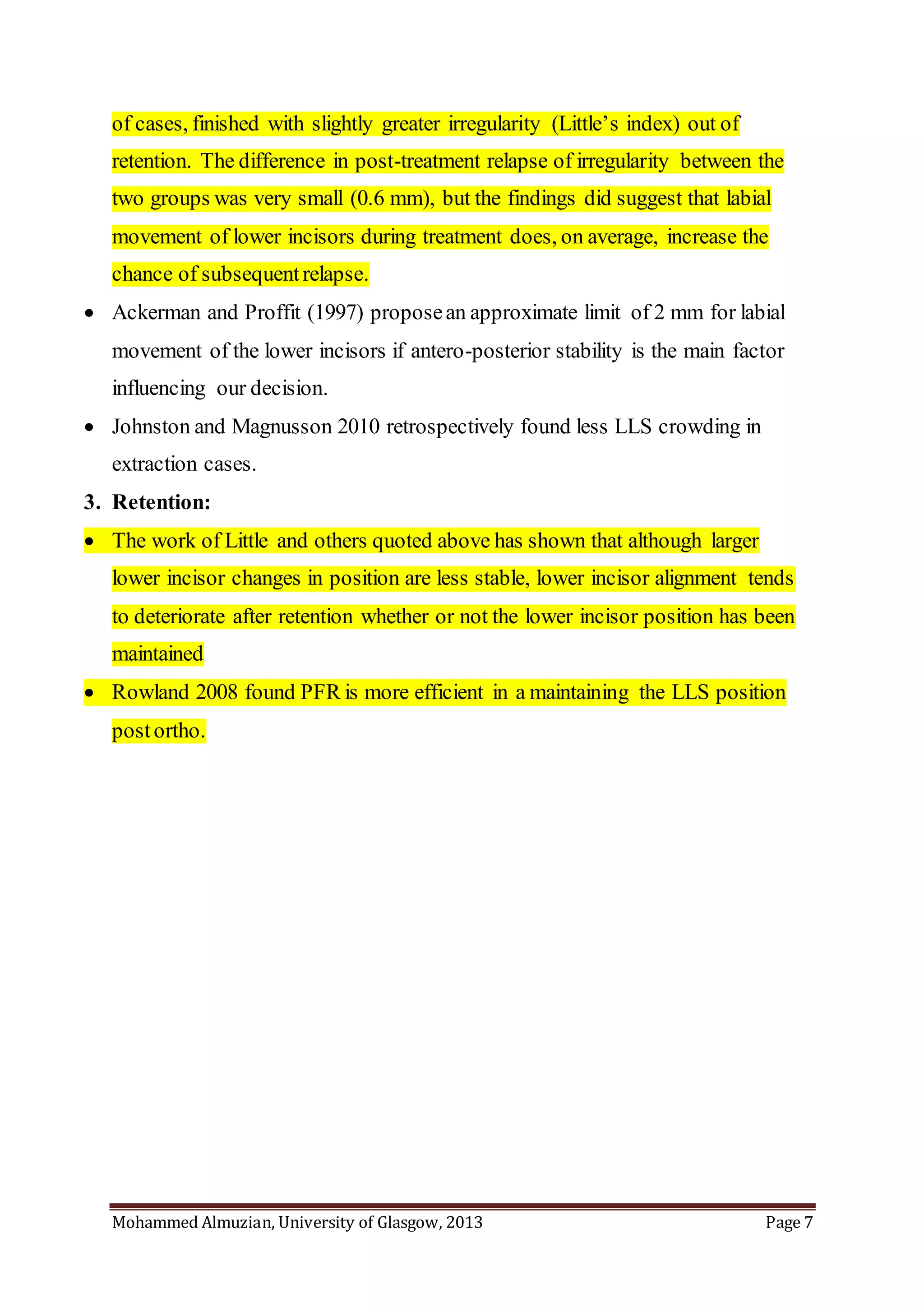 Lower labial segment crowding / for orthodontists by Almuzian | PDF