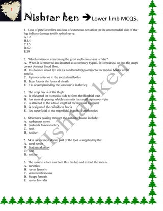 Lower limb .mcqs
