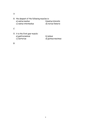 Lower Limb Anatomy BCQs | PDF