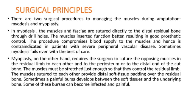 LOWER LIMB AMPUTATION Amputation is the surgical removal of a limb or ...