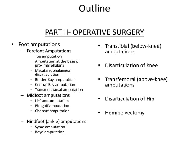 Lower Limb Amputations (Part I) | PPTX