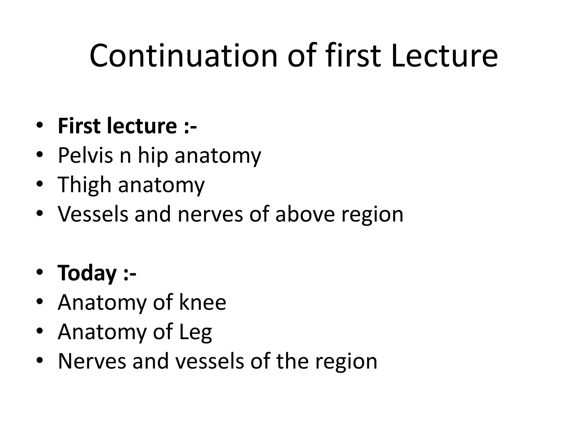 Lower Limb Anatomylect 2 Ppt