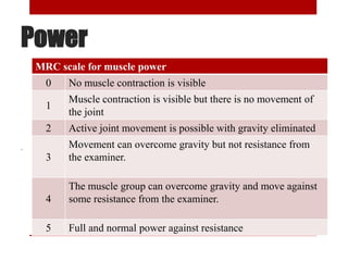 Lower limb neurological examination | PPTX