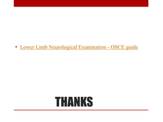 Lower limb neurological examination | PPTX